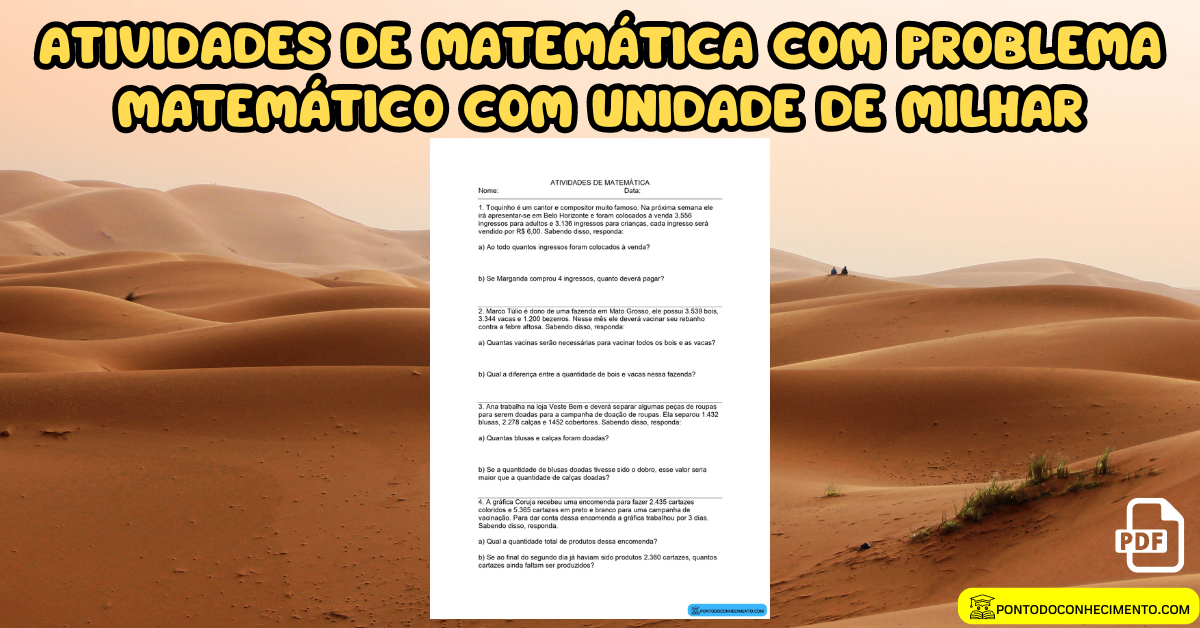 Arquivo de Atividades de matemática com problema matemático com unidade ...