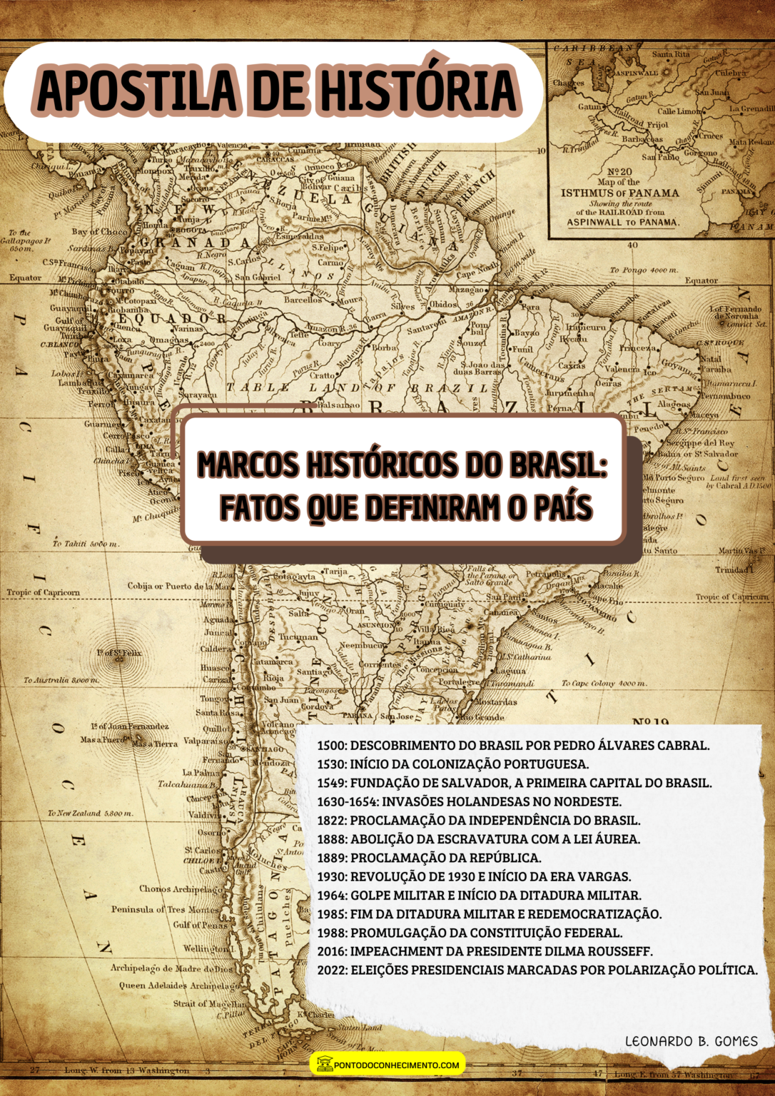 Apostila de História sobre Marcos Históricos do Brasil: Fatos que ...