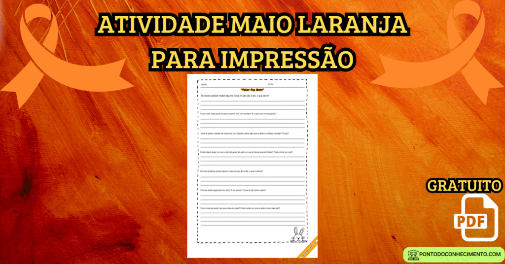 Arquivo de Atividades pedagógicas Maio Laranja - Ponto do Conhecimento