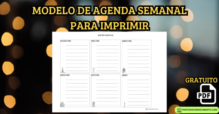Arquivo de Agenda semanal em PDF grátis - Ponto do Conhecimento