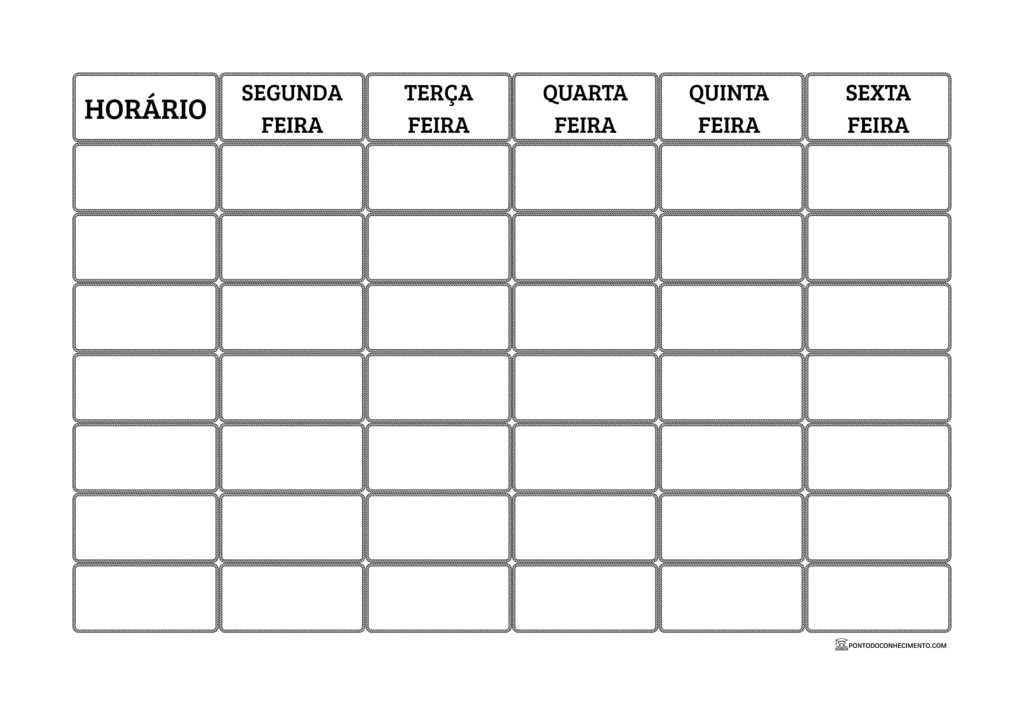 Planner de estudos para imprimir - Ponto do Conhecimento