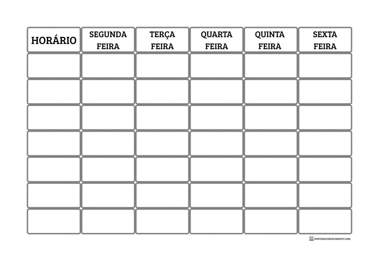 Planner de estudos para imprimir - Ponto do Conhecimento